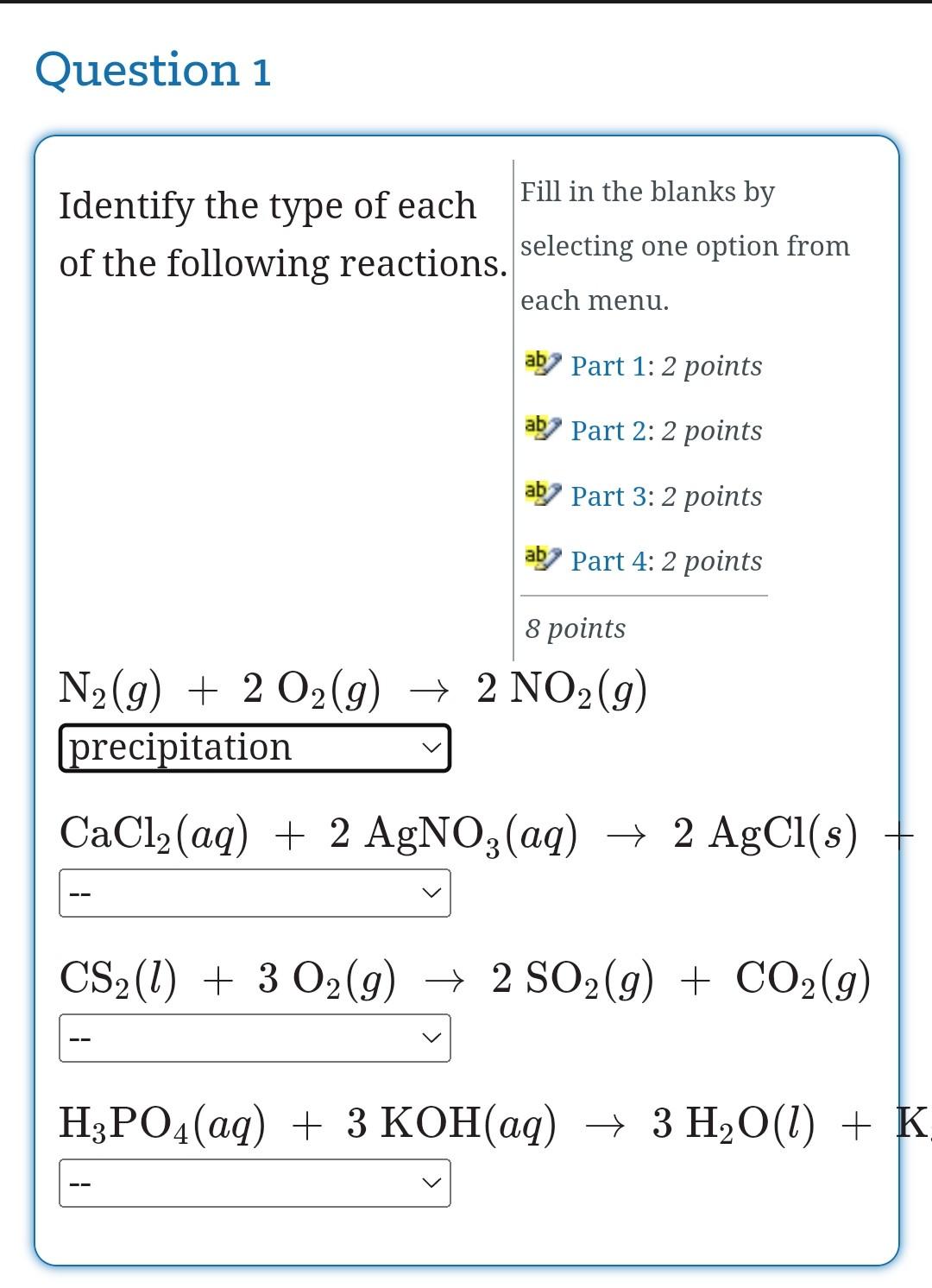Solved Question 1 Identify the type of each of the following | Chegg.com