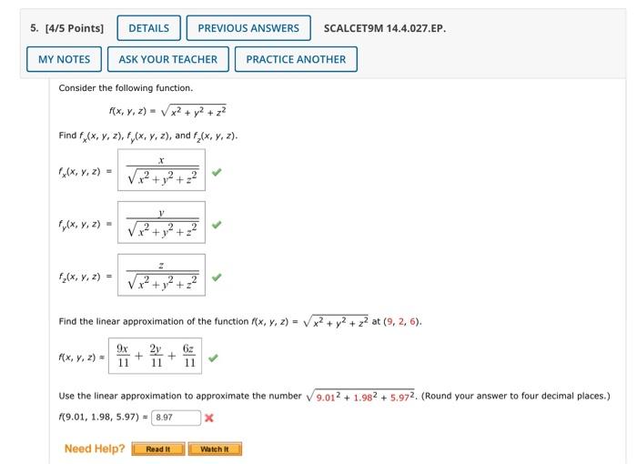 Solved Consider the following function. f(x,y,z)=x2+y2+z2 | Chegg.com