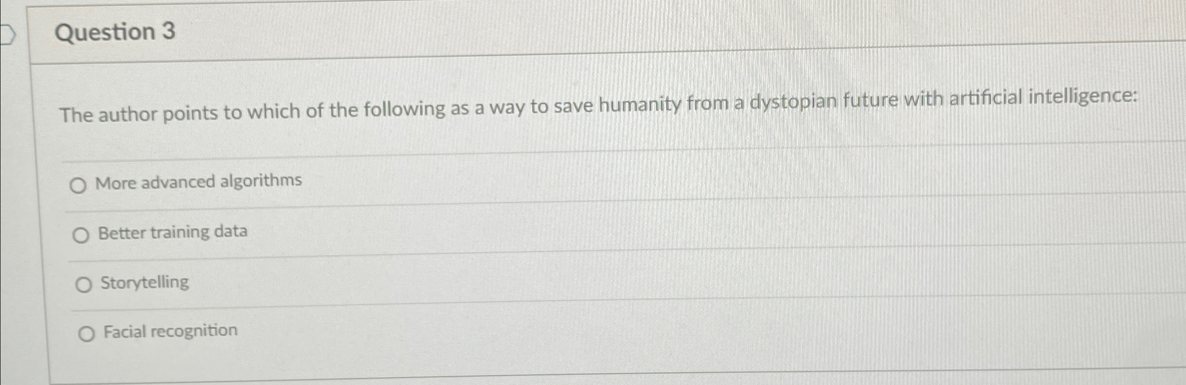 Solved Question 3The author points to which of the following | Chegg.com
