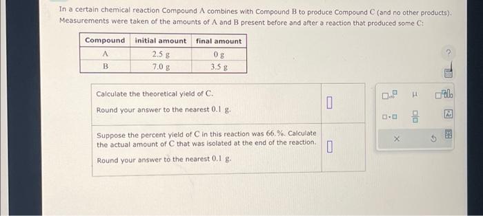 Solved In a certain chemical reaction Compound A combines | Chegg.com