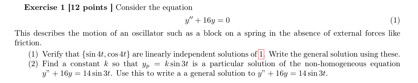 Solved Exercise 1 [12 ﻿points ] ﻿Consider the | Chegg.com