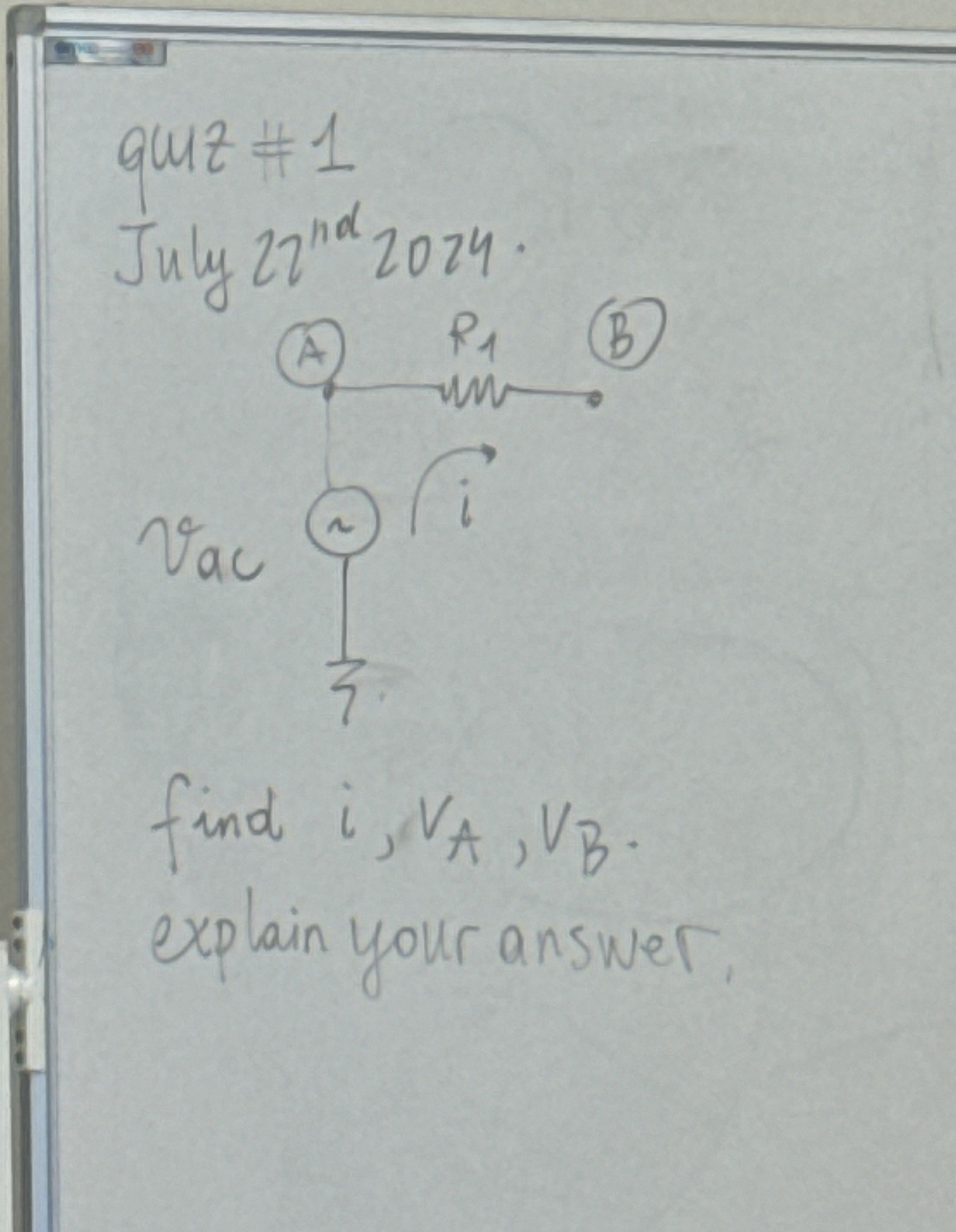 find i,VA,VB. ﻿explain your answer | Chegg.com