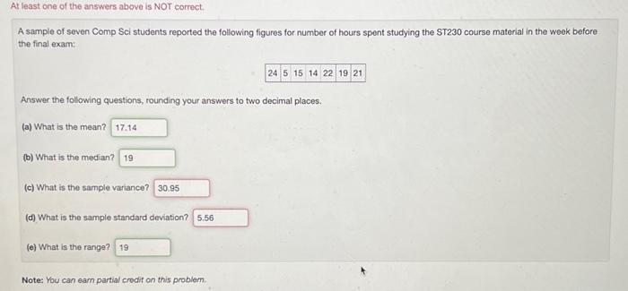 Solved A sample of seven Comp Sci students reported the | Chegg.com