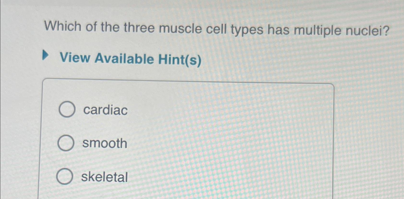 Solved Which of the three muscle cell types has multiple | Chegg.com