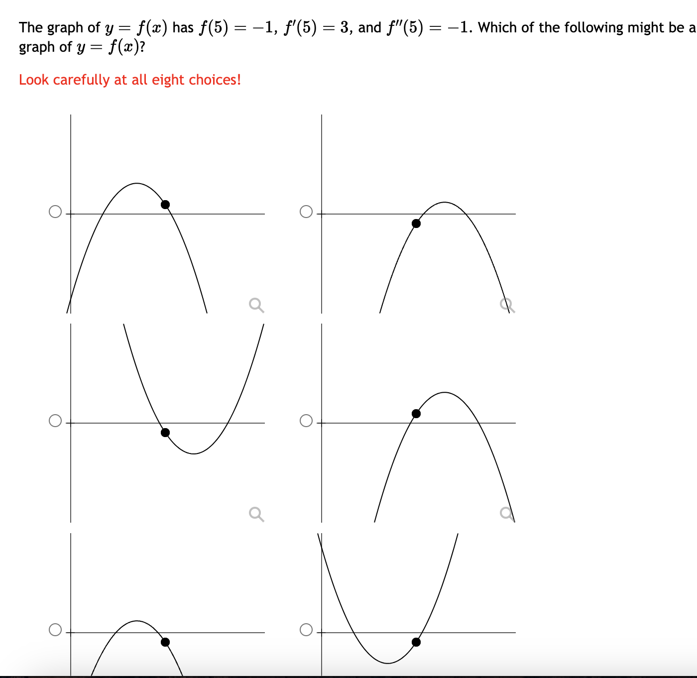 Solved graph of y=f(x) ?Look carefully at all eight choices! | Chegg.com