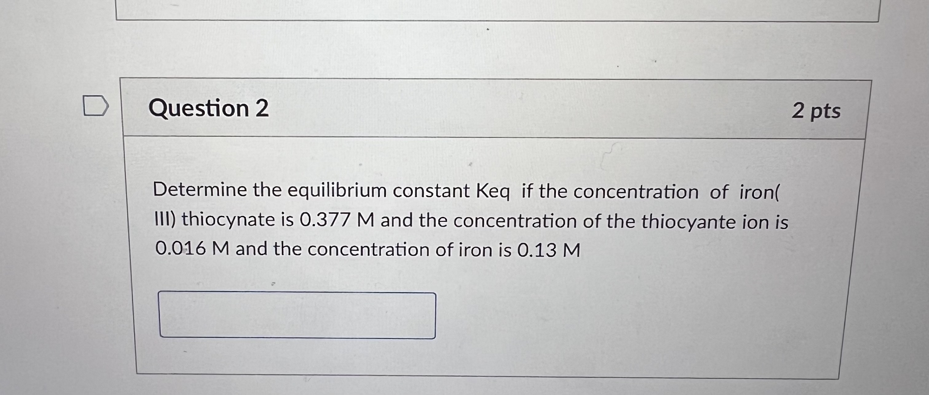 Solved Question 22ptsDetermine the equilibrium constant Keq | Chegg.com