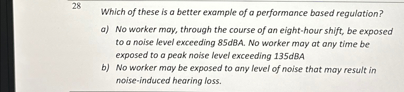 Solved 28Which of these is a better example of a performance | Chegg.com