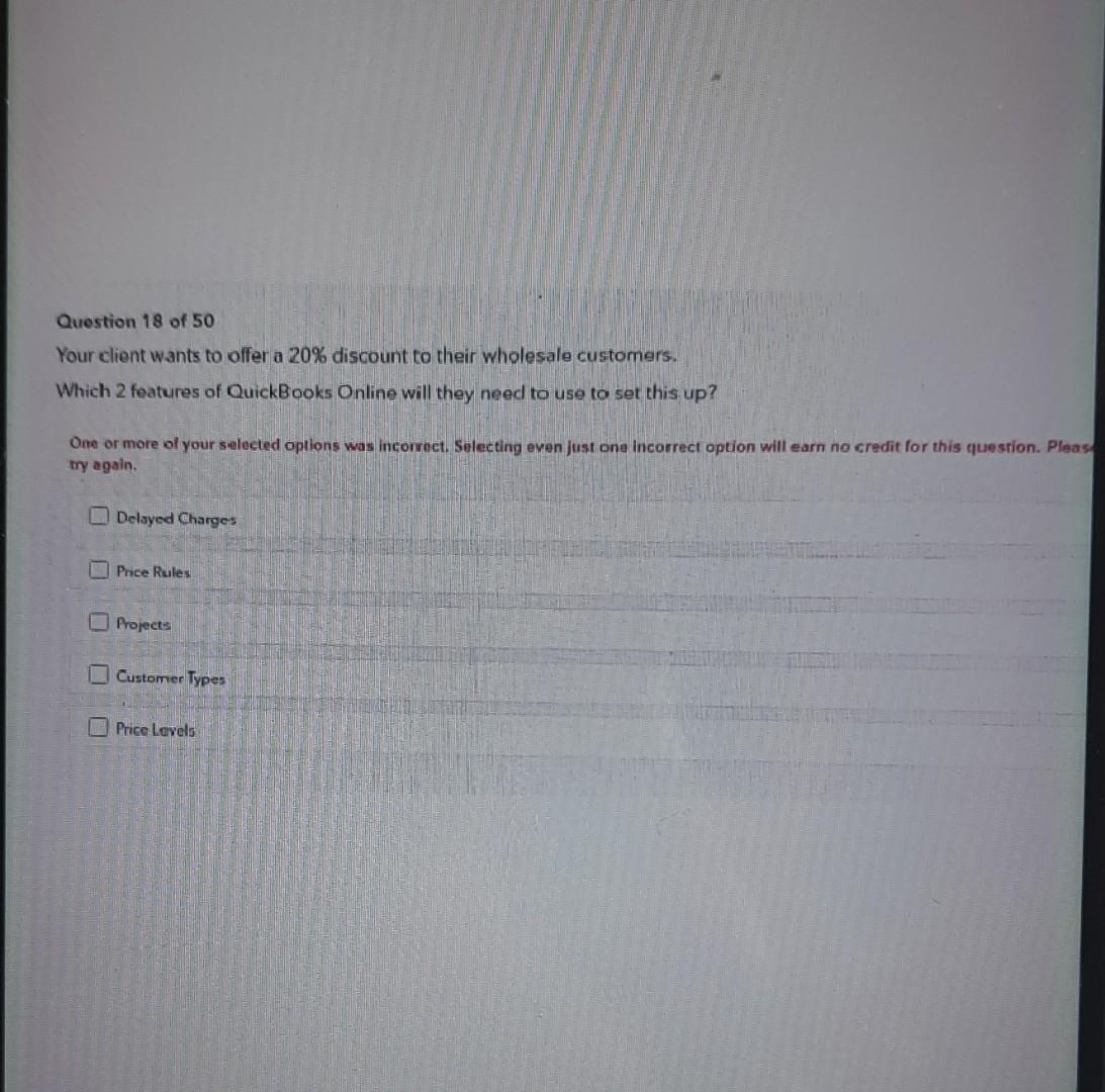 Solved Question 18 of 50 Your client wants to offer a 20% | Chegg.com
