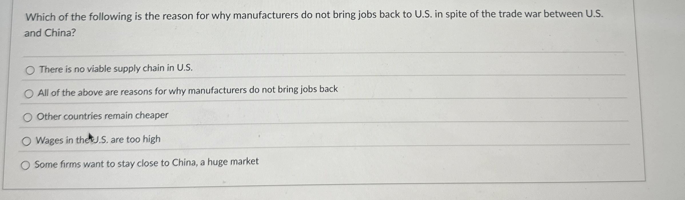 Solved Which of the following is the reason for why | Chegg.com