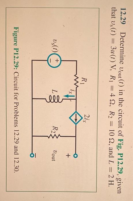 Solved 12.29 Determine Vout (t) in the circuit of Fig. | Chegg.com