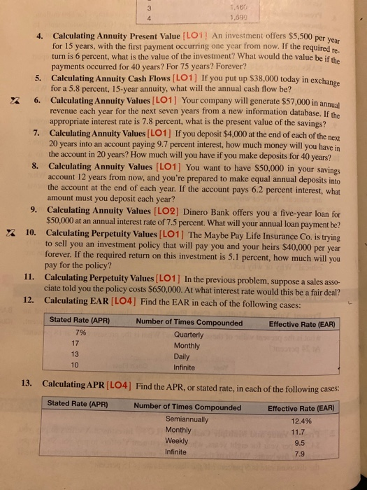 Solved 1.460 1,590 x 4. Calculating Annuity Present Value | Chegg.com