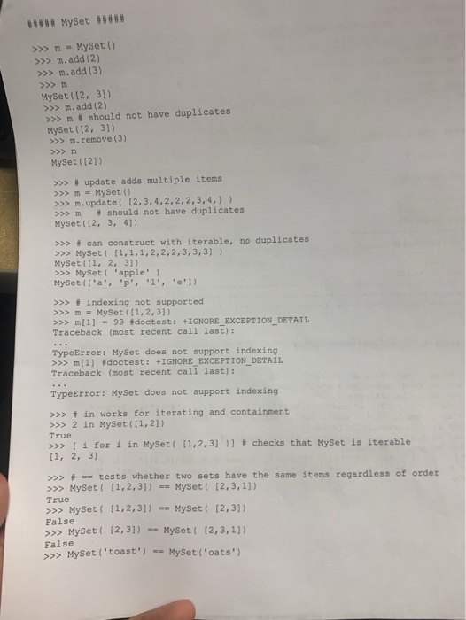 Solved QWER 1. Inheritance. Write a class MySet that will | Chegg.com