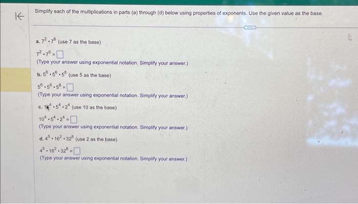 Solved Simplify each of the multiplications in parts (a) | Chegg.com