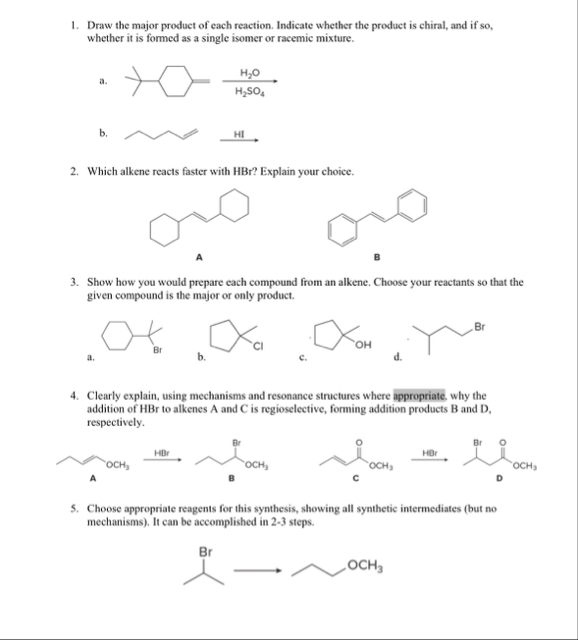 Solved Draw the major product of each reaction. Indicate | Chegg.com