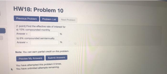 Solved HW18: Problem 10 Previous Problem Problern List Next | Chegg.com