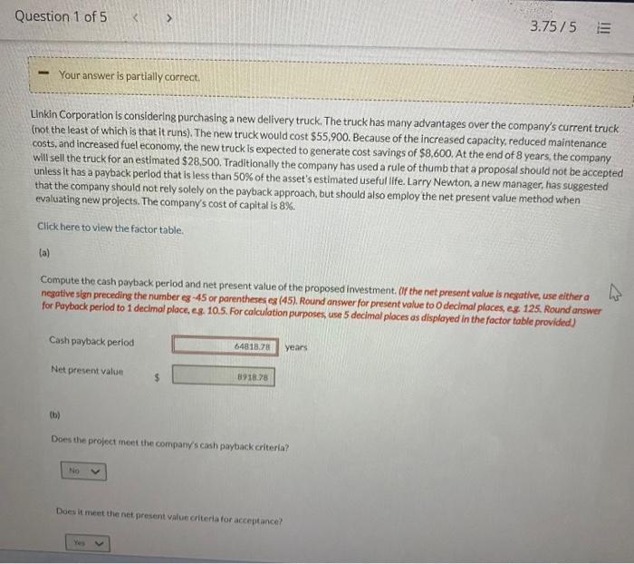 Solved Linkin Corporation is considering purchasing a new | Chegg.com