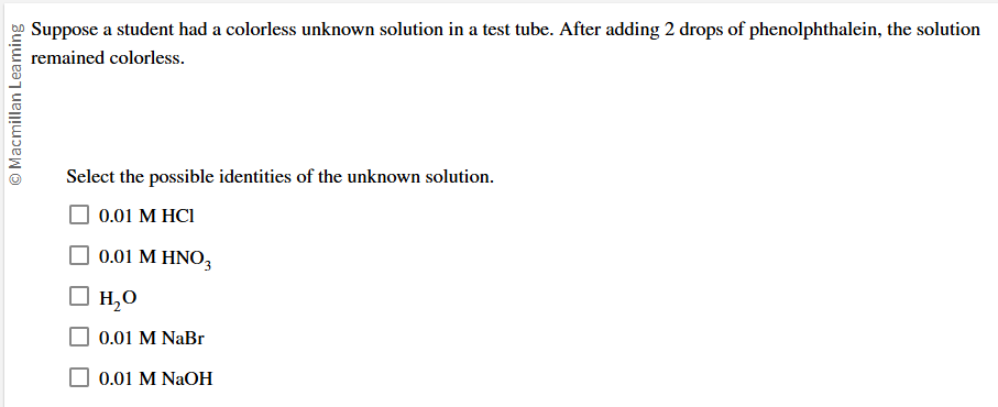 Solved Suppose a student had a colorless unknown solution in | Chegg.com