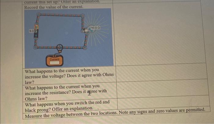 Solved current this set up? Utter an explanation. Record the | Chegg.com