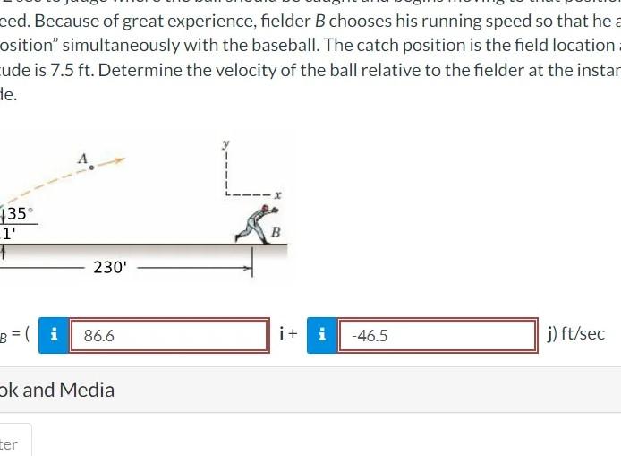 Solved A batter hits the baseball A with an initial velocity | Chegg.com