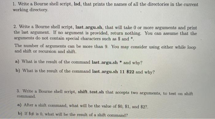 Solved 1 Write A Bourne Shell Script Isd That Prints The 6948