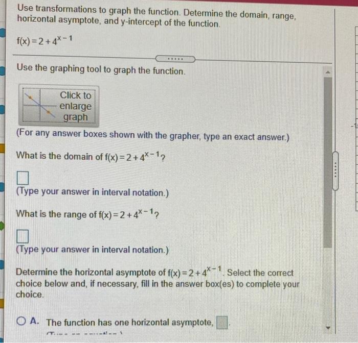 Solved Use transformations to graph the function. Determine | Chegg.com