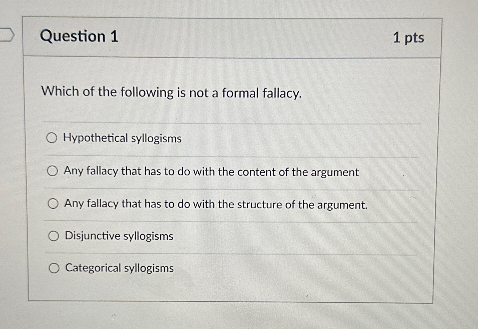 Solved Question 11ptsWhich of the following is not a formal | Chegg.com