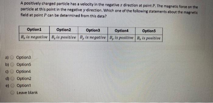 Solved A positively charged particle has a velocity in the | Chegg.com
