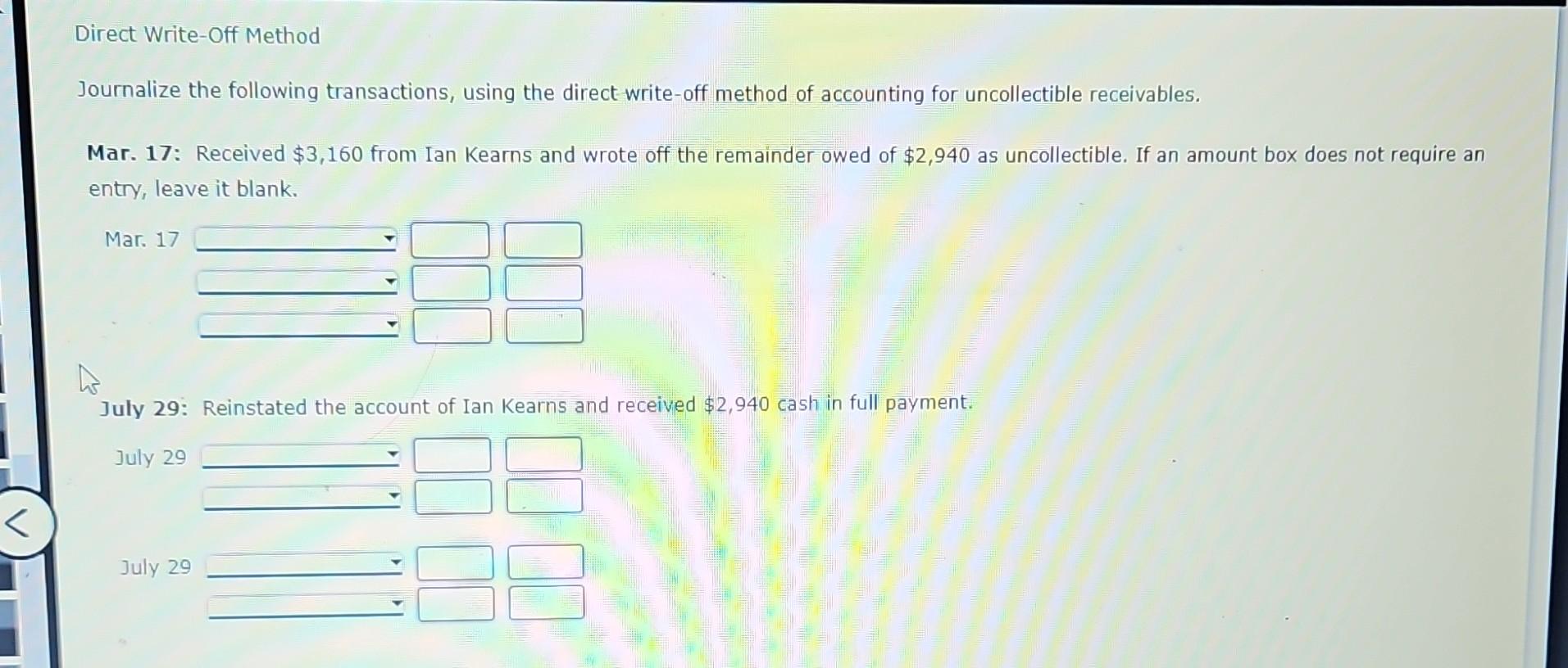 Solved Journalize the following transactions, using the | Chegg.com