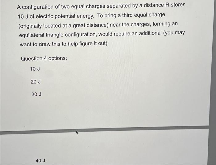 Solved A configuration of two equal charges separated by a | Chegg.com