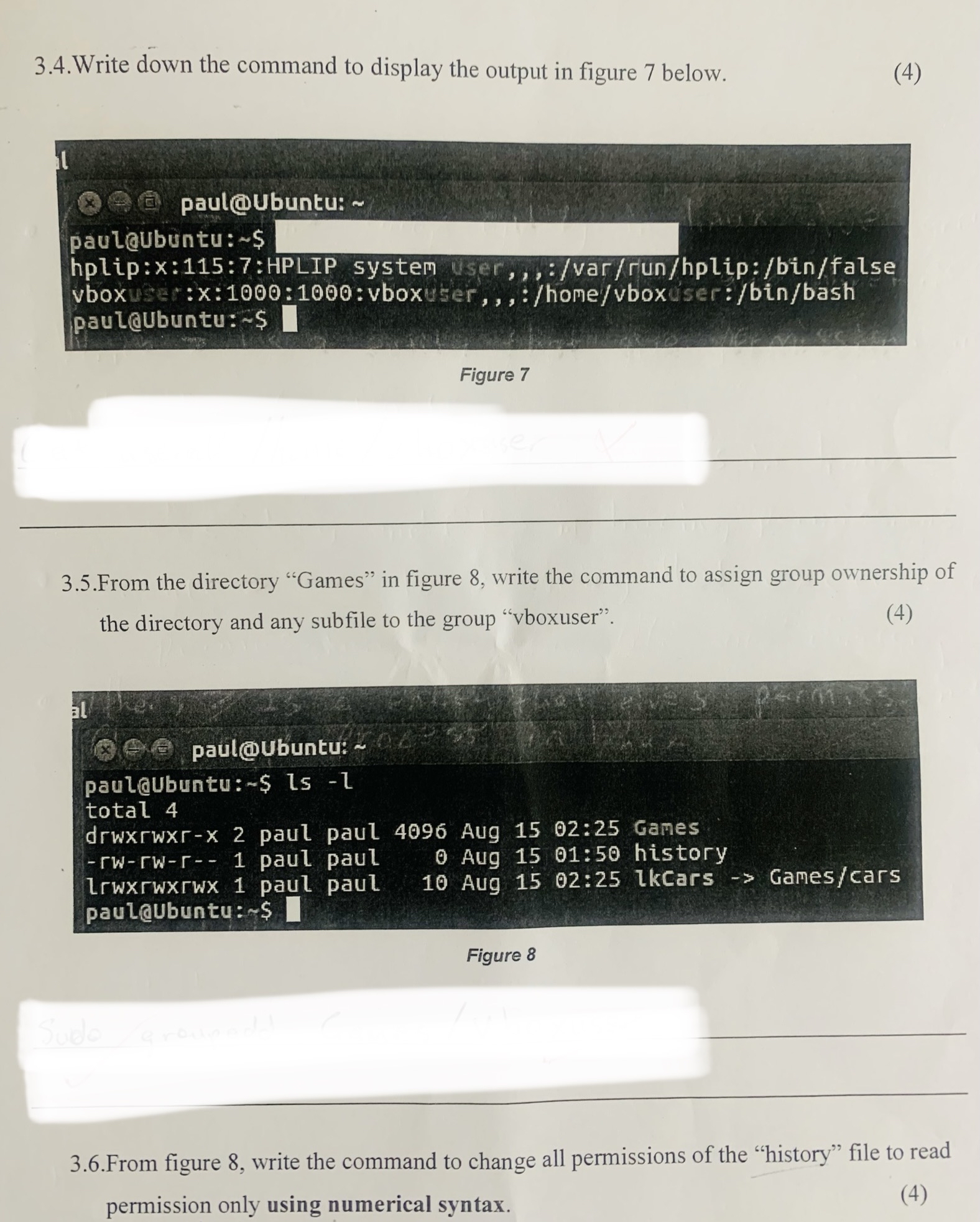 Solved by an EXPERT 3.4. ﻿Write down the command to display the output in | Chegg.com