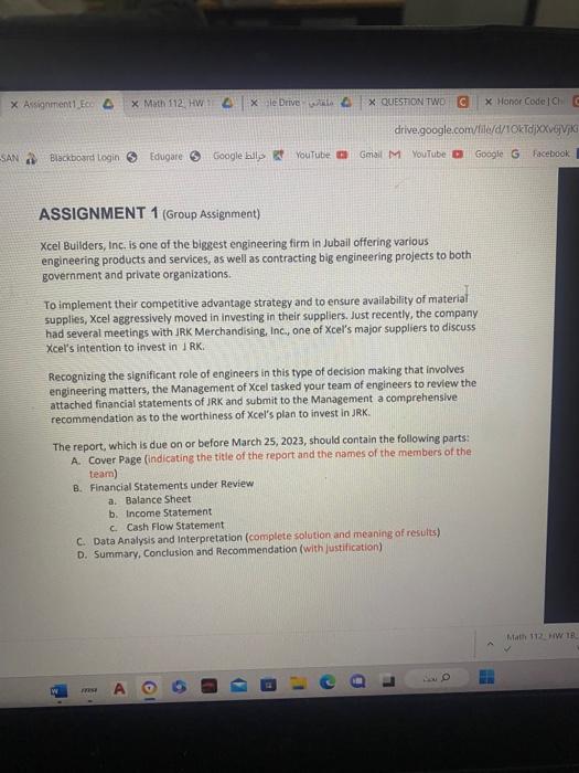 Solved Assignment 1 Group Assignment Xcel Builders Inc 8418