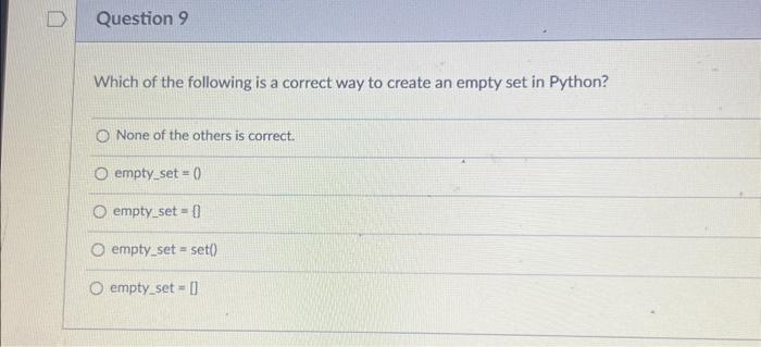 Solved Which of the following is a correct way to create an | Chegg.com