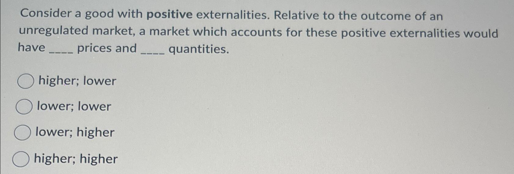 Solved Consider A Good With Positive Externalities Relative