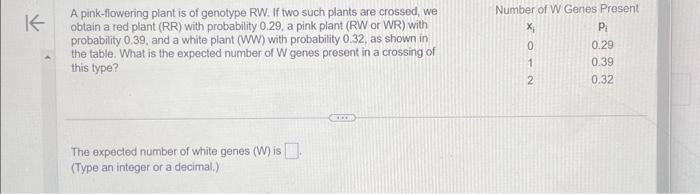 Solved A pink-flowering plant is of genotype RW. If two such | Chegg.com