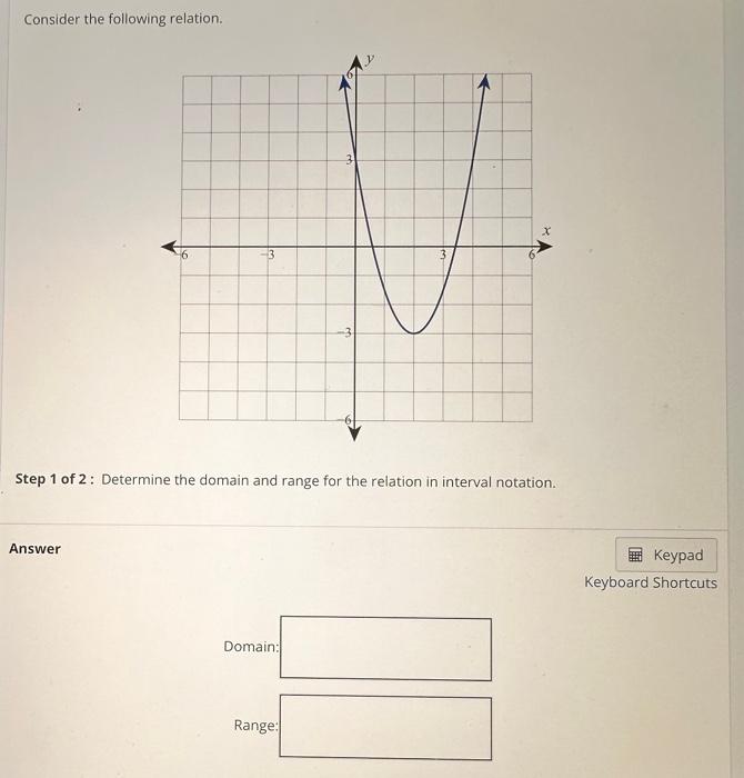 Solved Consider the following relation. Step 1 of 2 : | Chegg.com