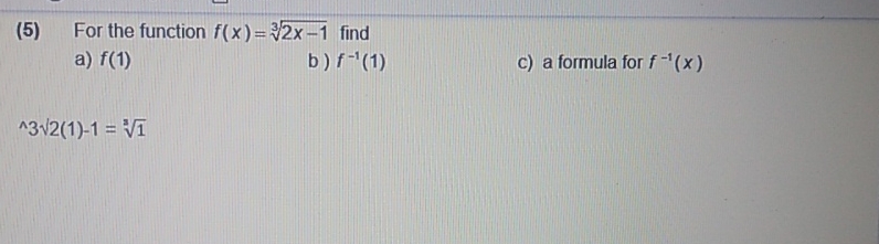Solved (5) ﻿For the function f(x)=2x-13 | Chegg.com