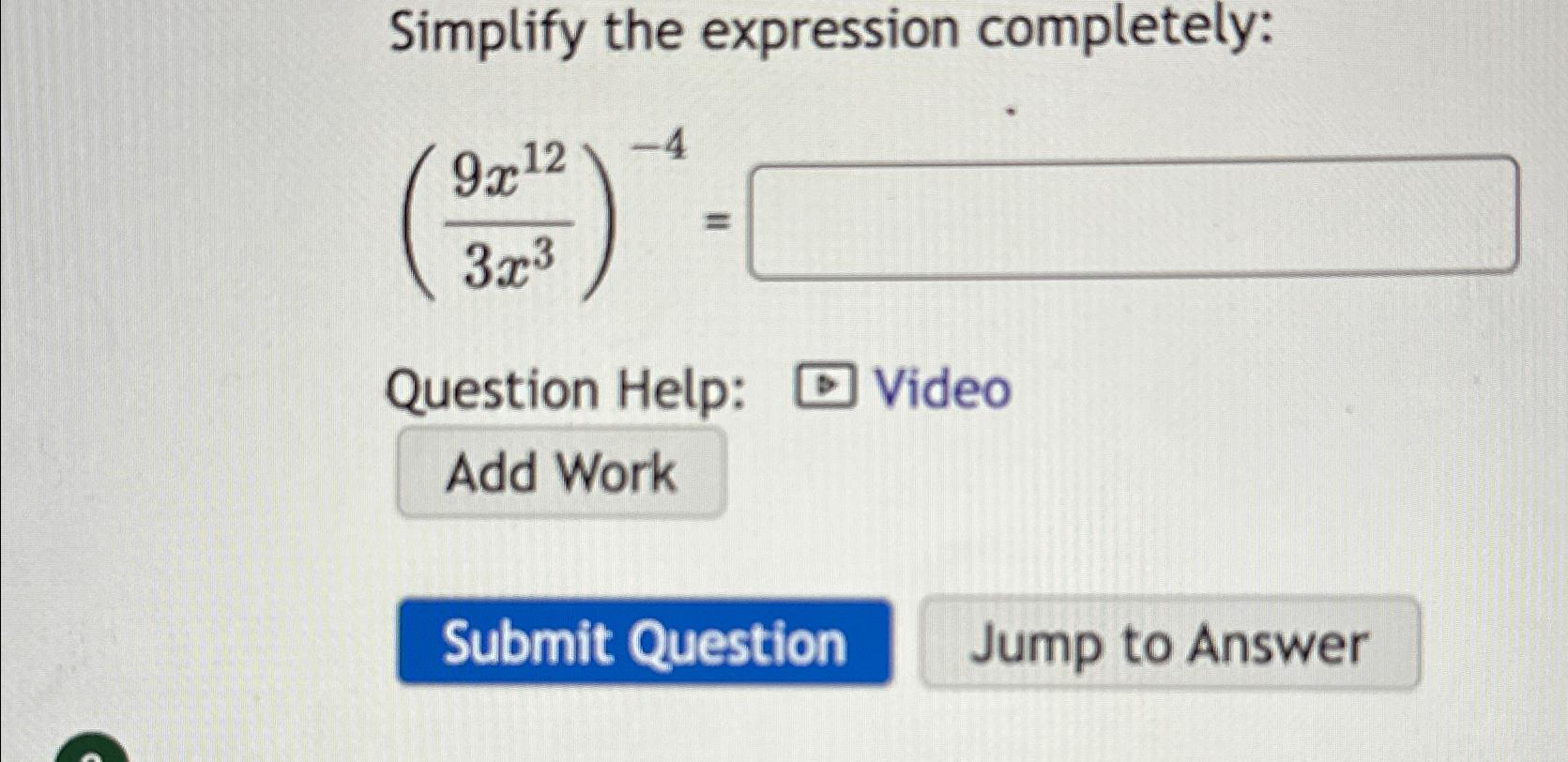 Solved Simplify the expression | Chegg.com