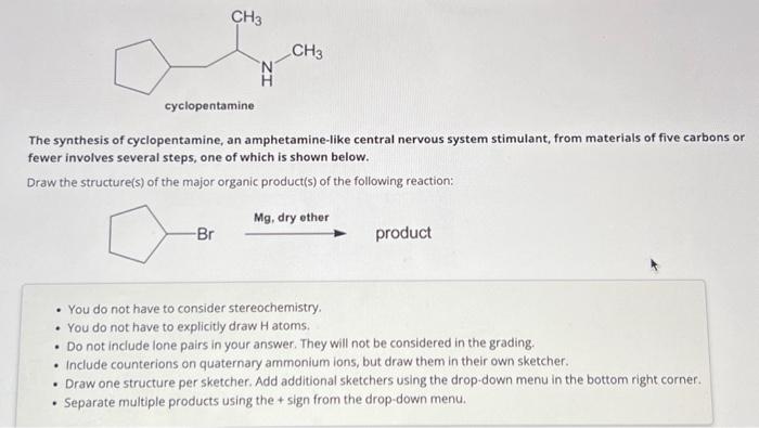 Solved The synthesis of cyclopentamine, an amphetamine-like | Chegg.com