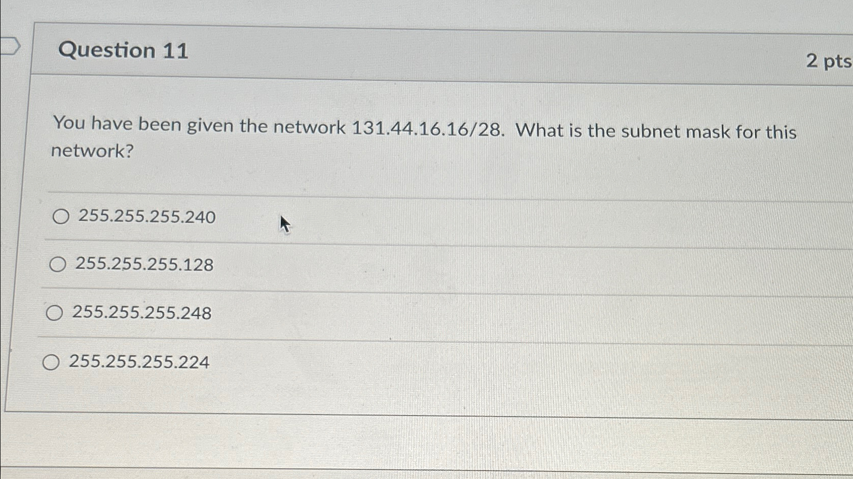 Solved Question 11You have been given the network | Chegg.com