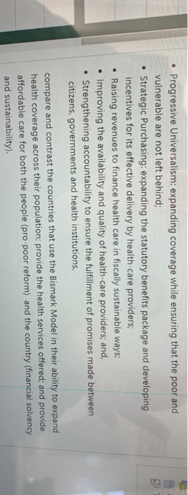 Solved • Progressive Universalism: expanding coverage while | Chegg.com