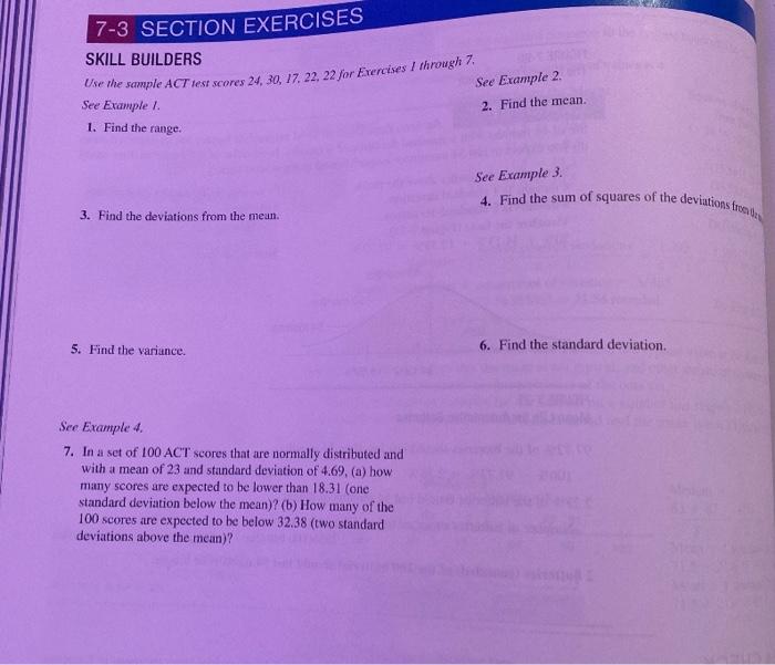 Solved SKILL BUILDERS Use the sample ACT lest scores | Chegg.com