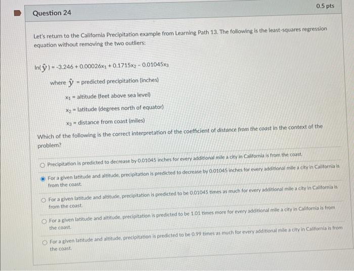 Solved Question 22 0.5pts In the backwards selection | Chegg.com
