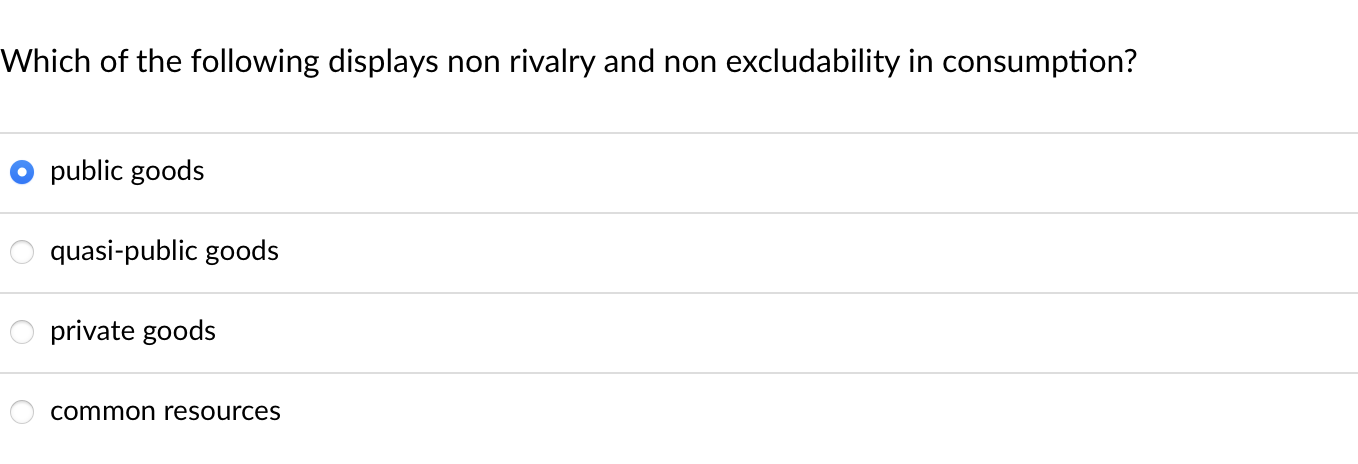 Solved Which of the following displays non rivalry and non | Chegg.com