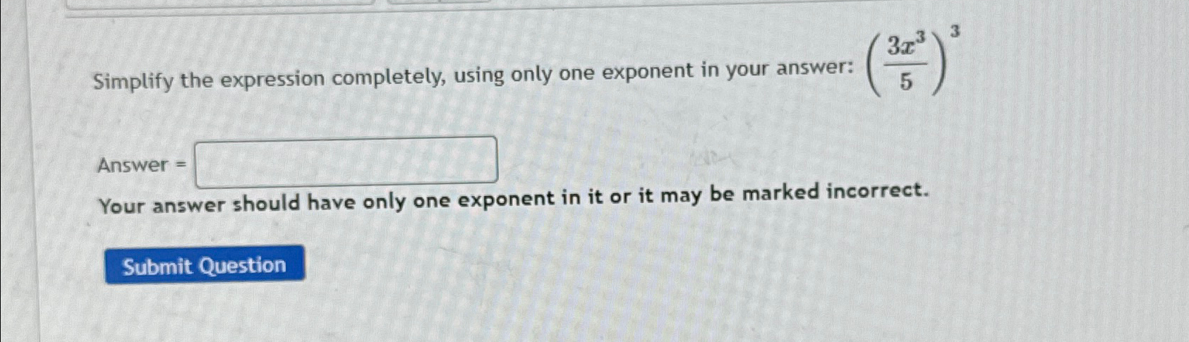 Solved Simplify the expression completely, using only one | Chegg.com