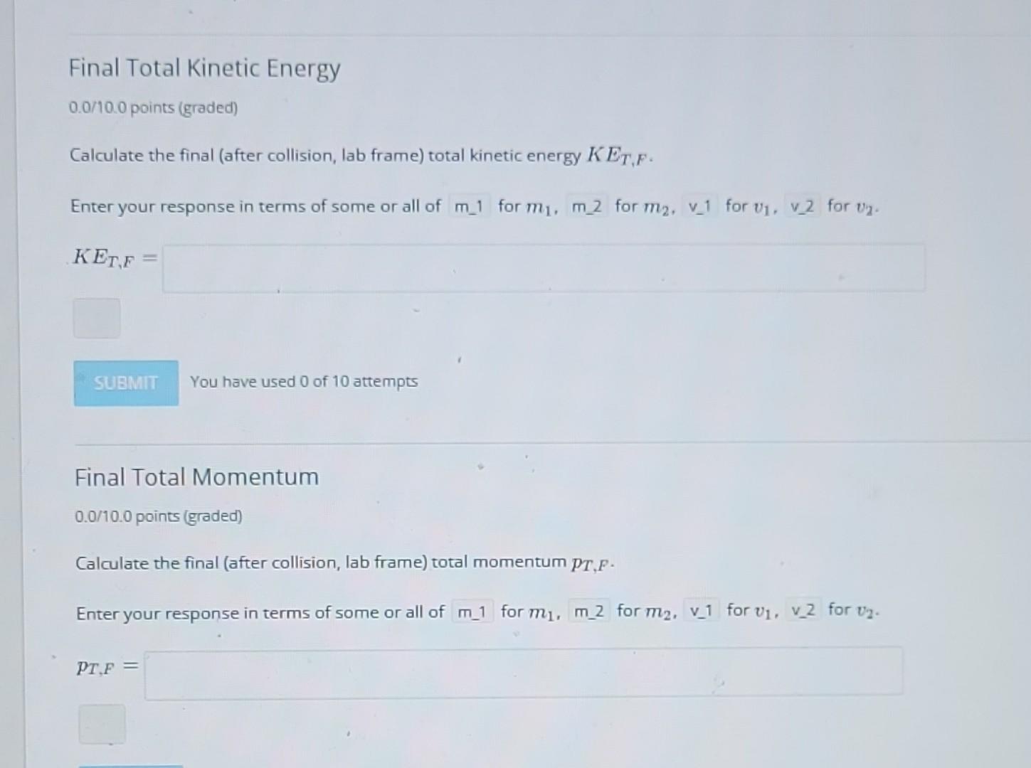 Solved H: Elastic Collision Two point masses m₁ and m2 with | Chegg.com