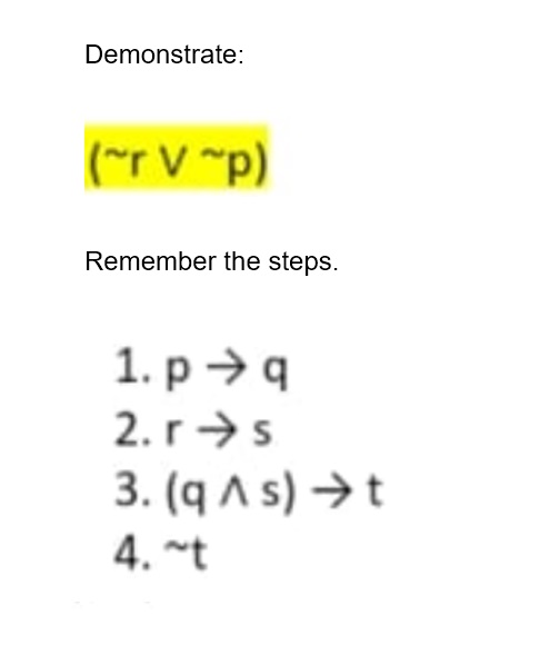 Solved Demonstrate:( r vv∼p )Remember the | Chegg.com Solved Demonstrate:( r vv∼p )Remember the | Chegg.com