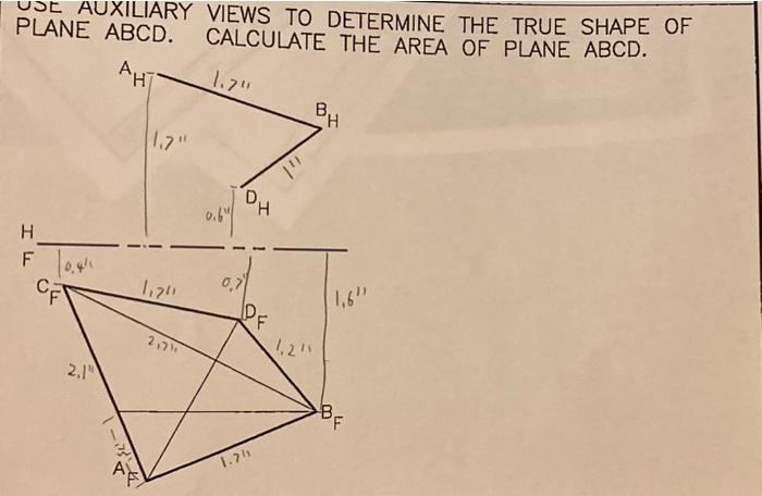 DE AUXILIARY VIEWS TO DETERMINE THE TRUE SHAPE OF | Chegg.com