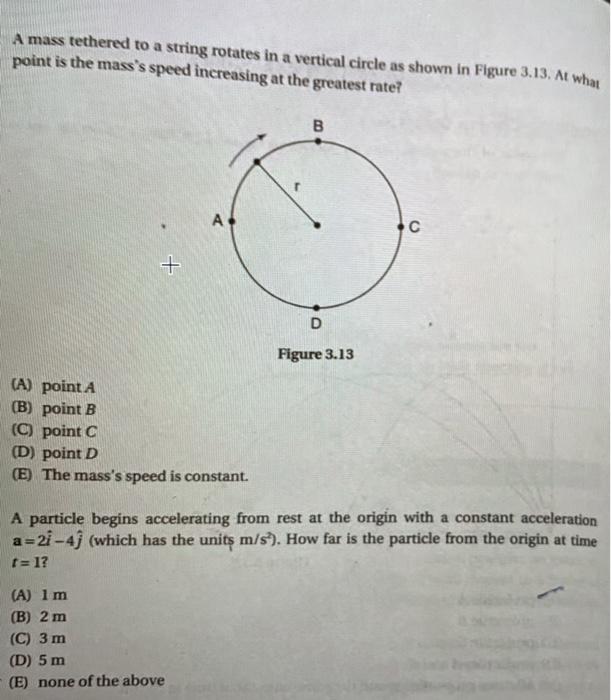 Solved A mass tethered to a string rotates in a vertical | Chegg.com