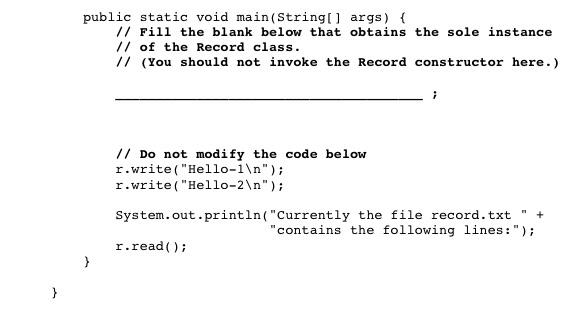 Solved Exercise 1: Record class is a java class for which we | Chegg.com