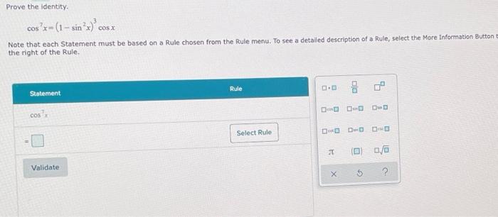 Solved Prove the identity COS Cos’x= (1 - sinu - COS X Note | Chegg.com